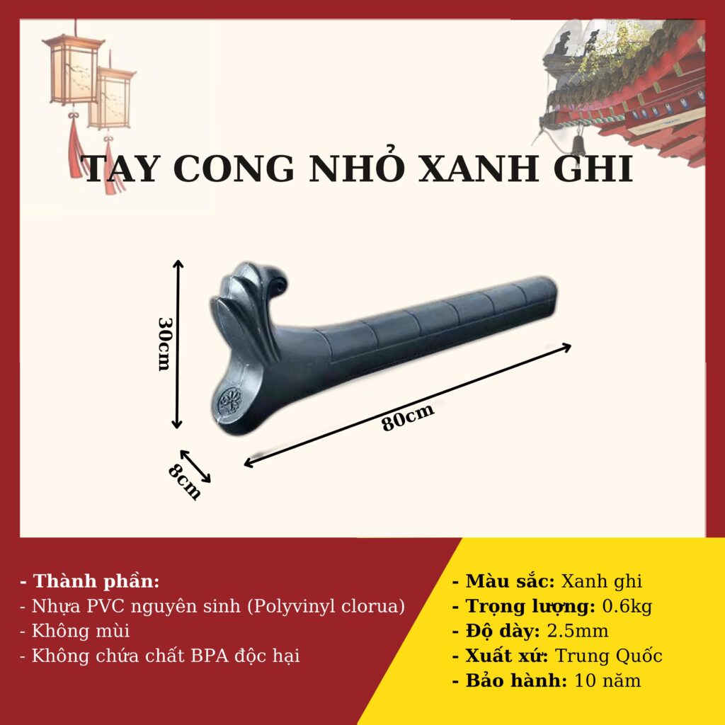 Phụ kiện tay cong nhỏ ngói âm dương Nhật Bản